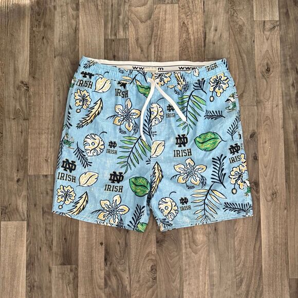 NCAA | Swim | Notre Dame Wes Willy Graphic Hawaiian Swim Trunks Shorts ...